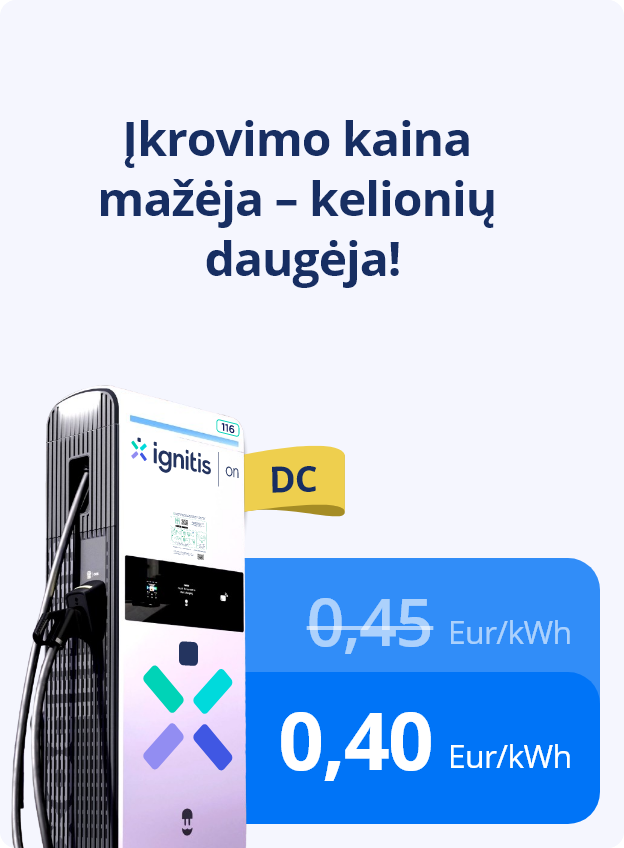 Ignitis ON greito elektromobilių įkrovimo tinklo lyderis Baltijos šalyse